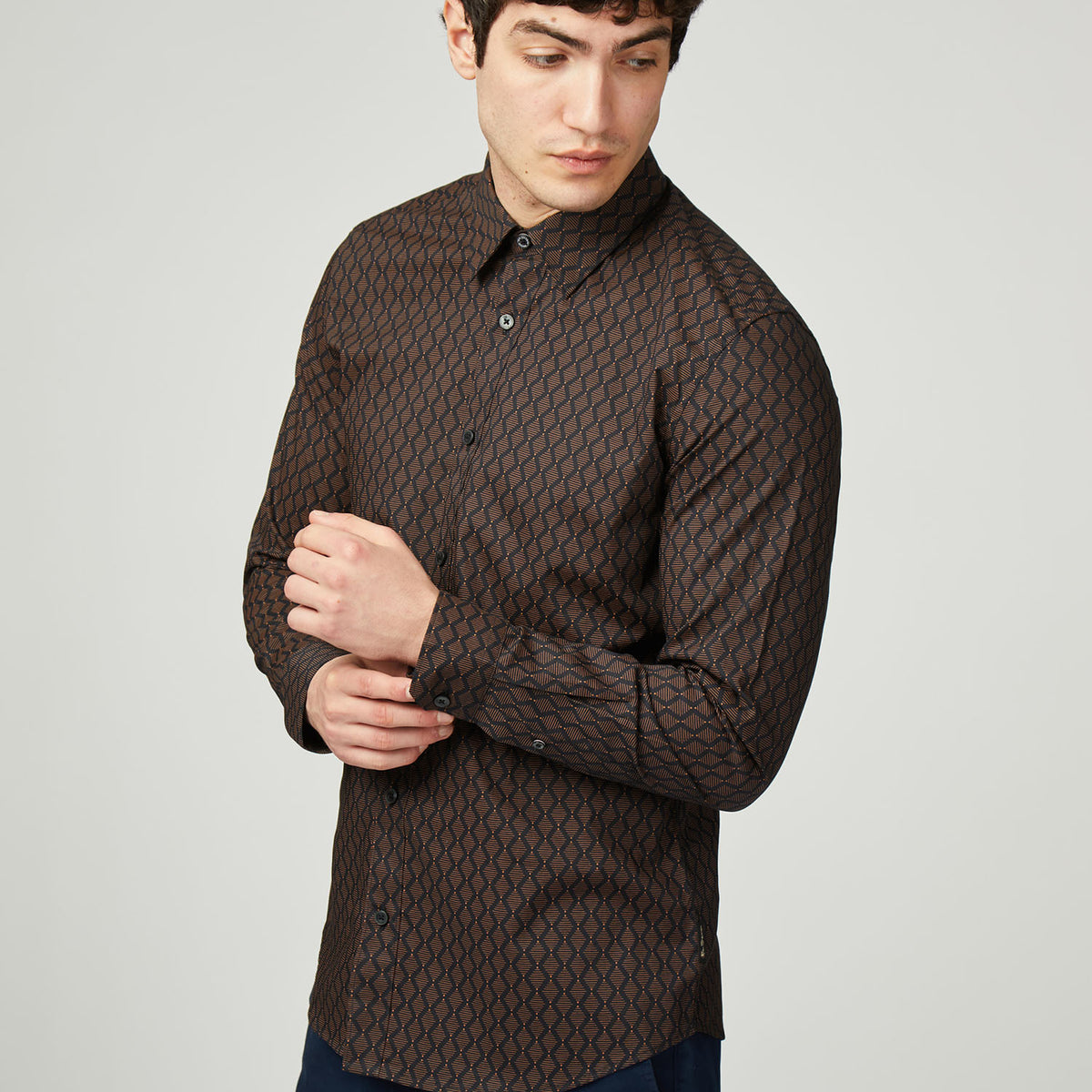 Linear Geo Print Long Sleeve Shirt – Ben Sherman