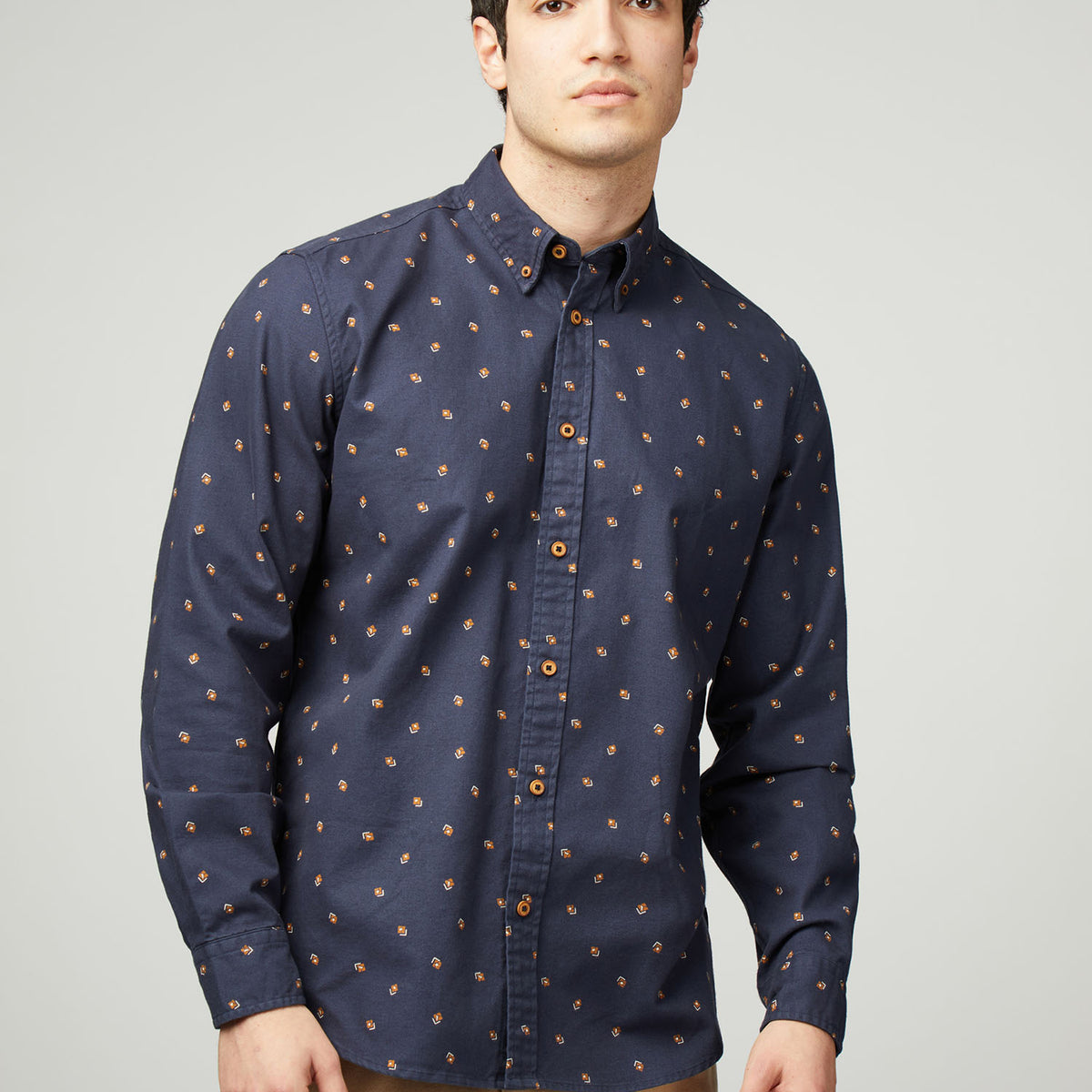 Scattered Geo Print Brushed Twill Shirt – Ben Sherman